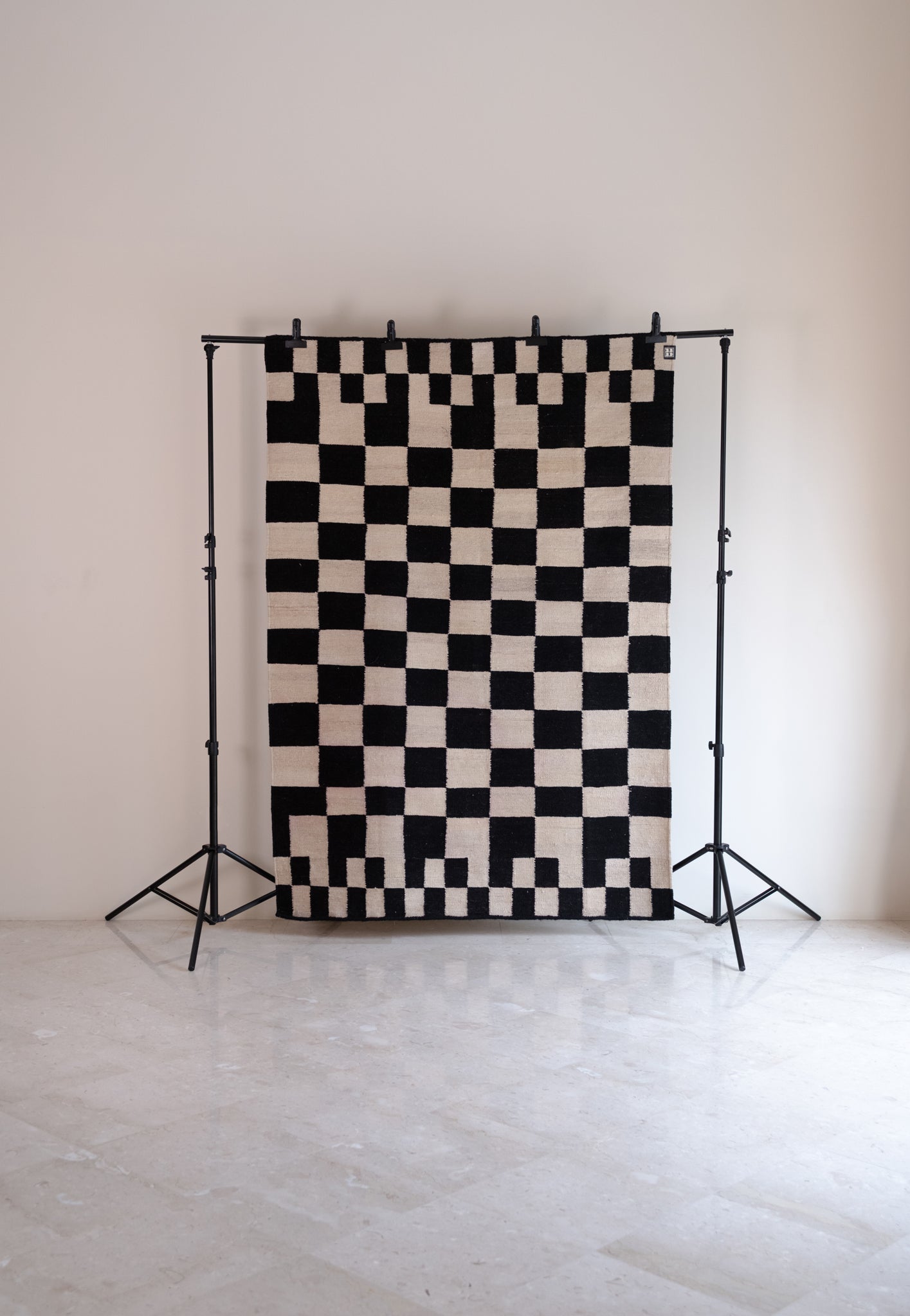 Chess Rug - Natural/Black